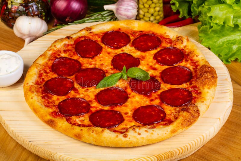 Italian Pizza Pepperoni stock photo. Image of italian - 129851654