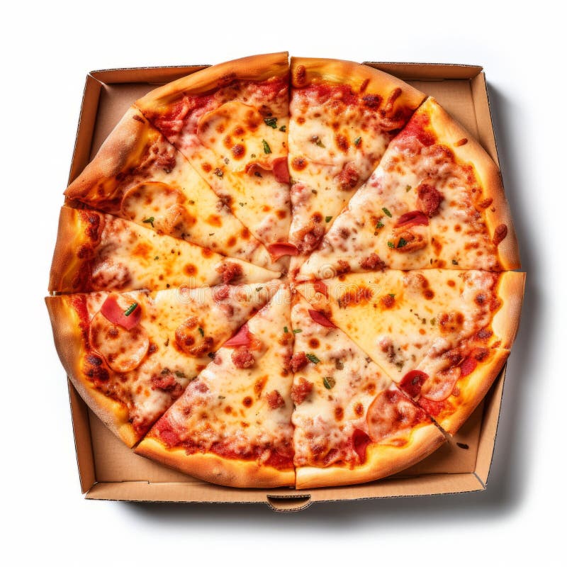 Italian Pizza with Pepperoni in the Box. Stock Illustration ...
