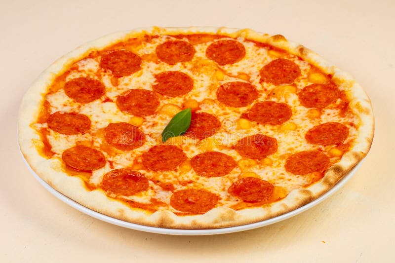 Italian pizza Pepperoni stock image. Image of snack - 129120563