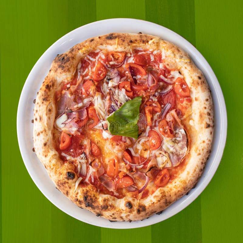 Italian Pizza in Restaurant Stock Image - Image of wooden, deliciou ...