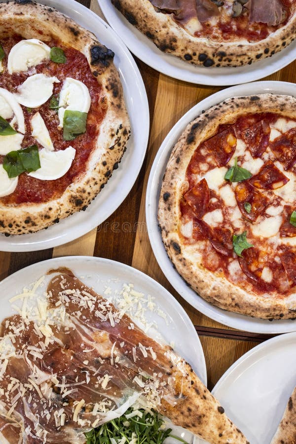 Italian Pizza in Restaurant Stock Image - Image of cooked, deliciou ...