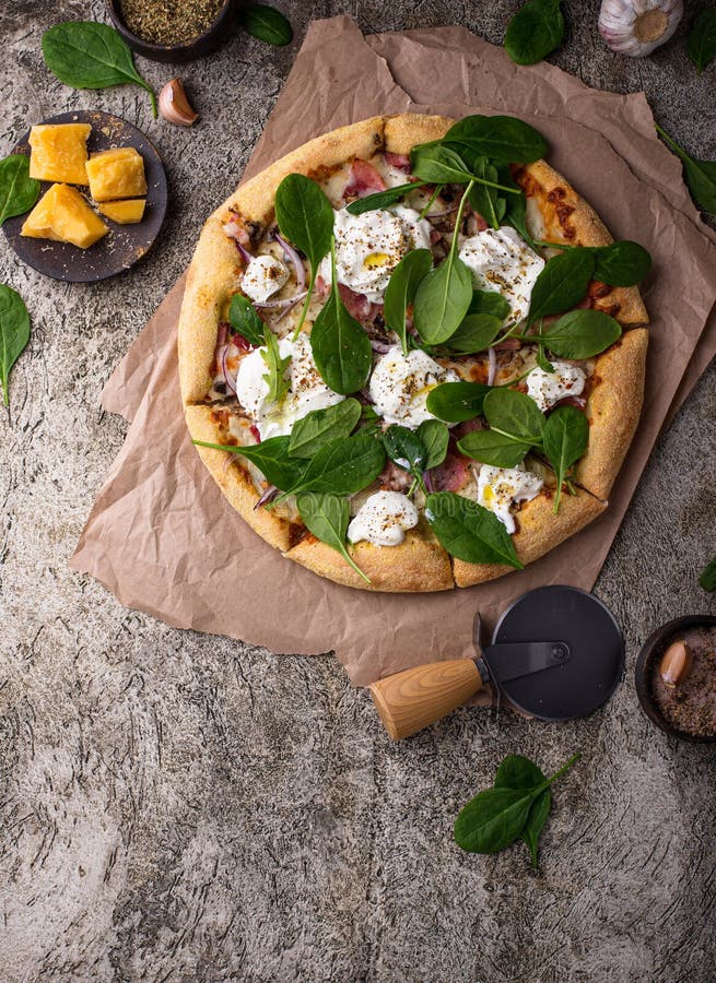 Italian Pizza with Soft Cheese Mozzarella Stock Photo - Image of pizza ...