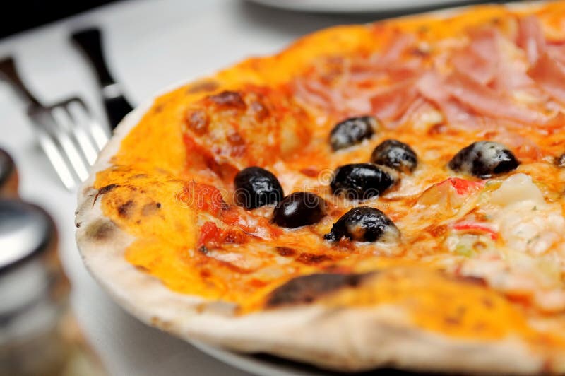 Italian Pizza with Various Toppings Stock Photo - Image of traditional ...