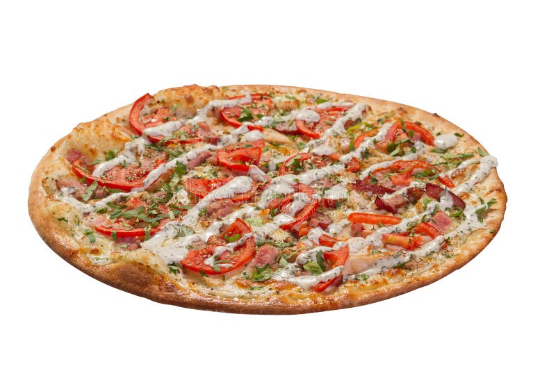 Italian Pizza on White Background Isolated Stock Image - Image of lunch ...