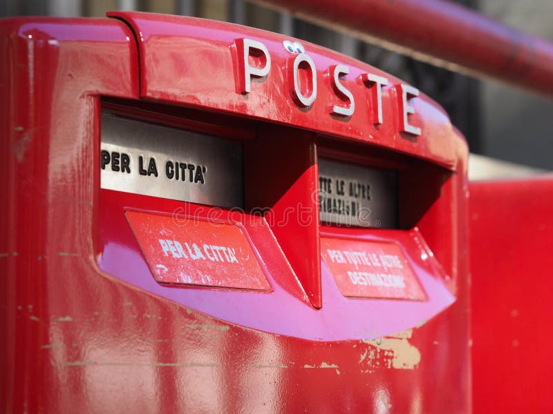 Italian Postbox (aka Mailbox, Letterbox or Dropbox Stock Image - Image ...