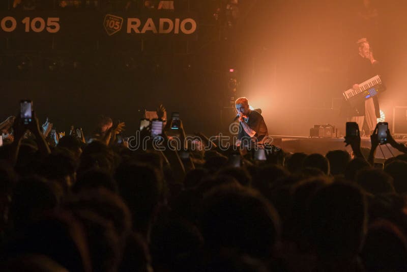 Italian Rapper Salmo Performs at Unipol Arena with a Crowd in the ... Italian Rapper Salmo Performs at Unipol Arena with a Crowd in the ...