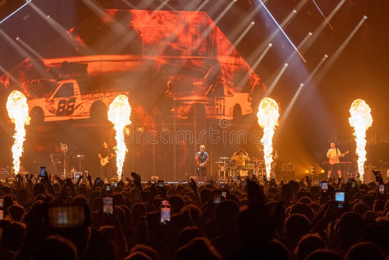 Italian Rapper Salmo Performs at Unipol Arena with Stage Flames and a ...