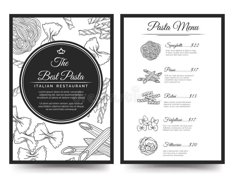 Italian Restaurant Menu Template Stock Vector - Illustration of ...