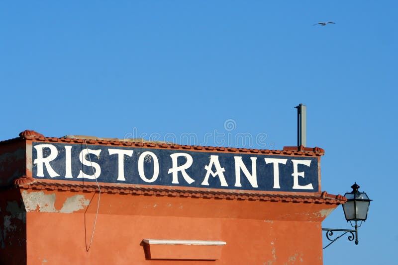 Italian Restaurant Sign with Room Stock Image - Image of restaurant ...