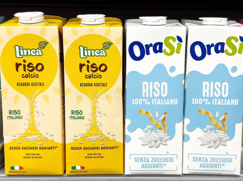 Italian Rice Milk Beverage Boxes in Grocery Display Editorial ...