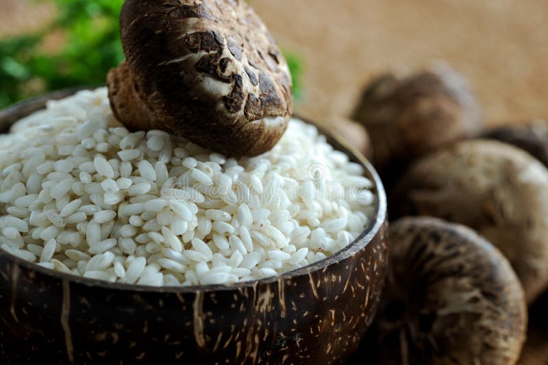 Italian rice for risotto stock photo. Image of mushroom - 102315586