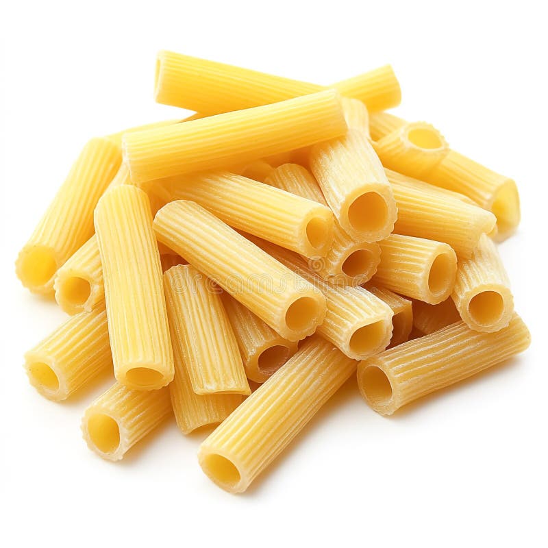 Italian Rigatoni Pasta on White Background Stock Illustration ...