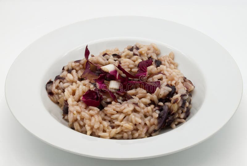 Italian Risotto Al Radicchio Rosso (Risotto with Red Radicchio) in a ...