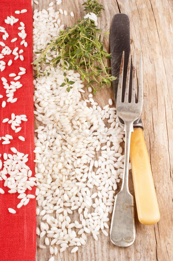 Italian Risotto Rice on Wood Stock Photo - Image of wood, basic: 40200736
