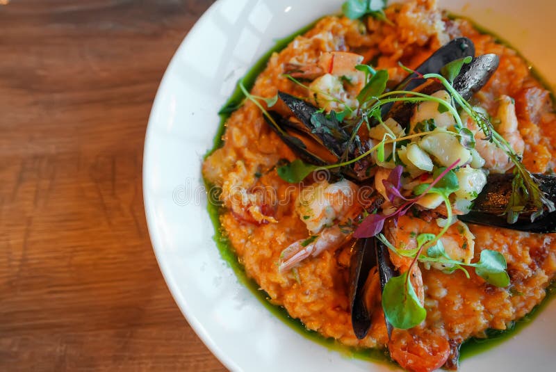 Italian Risotto with Seafood Stock Image - Image of cooking ...