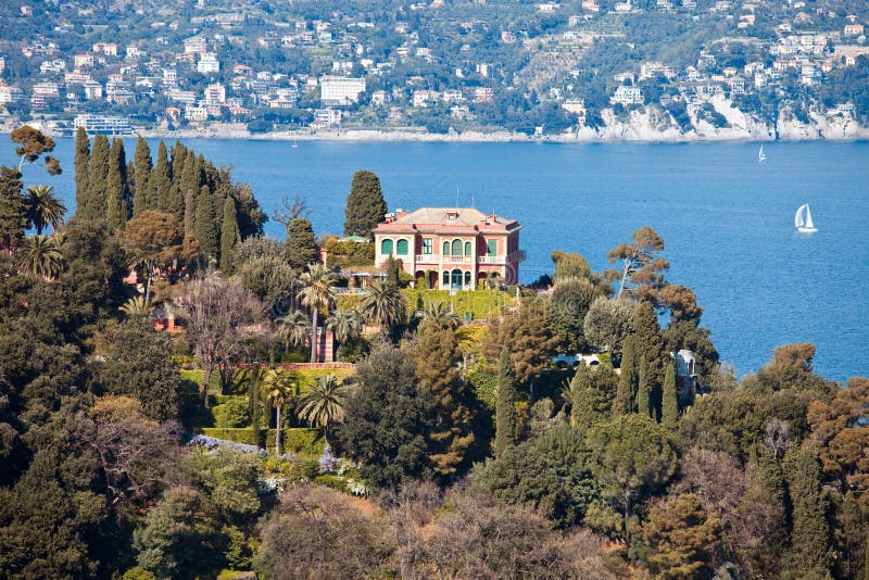 Italian Riviera Villa stock image. Image of promontory - 13918953