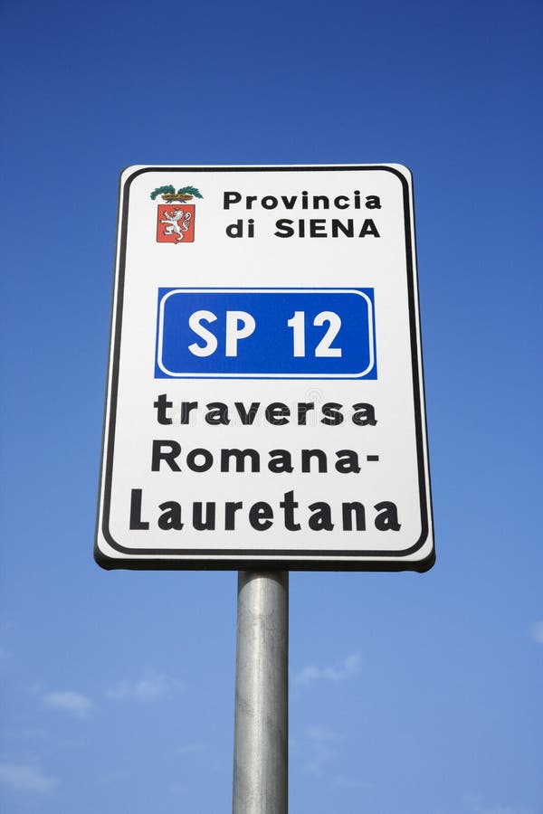 Italian Road Sign stock image. Image of outdoors, driving - 12978335
