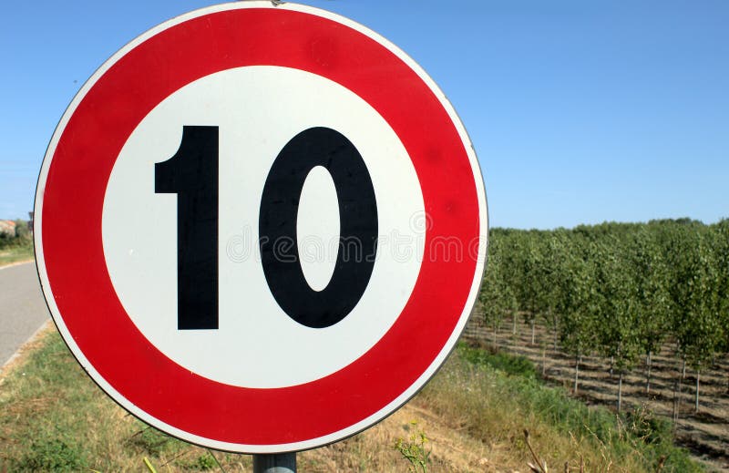 An Italian Road Sign (Maximum Speed Limit) Stock Photo - Image of road ...