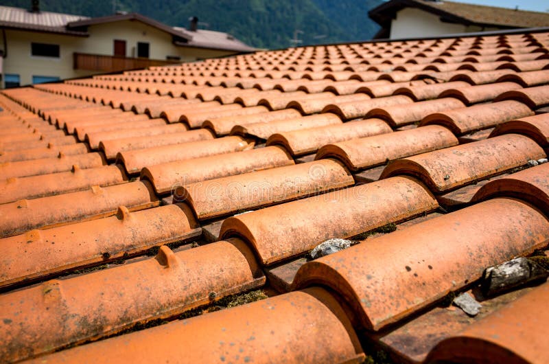 Italian red roof tiles stock image. Image of detail, pattern - 8265923