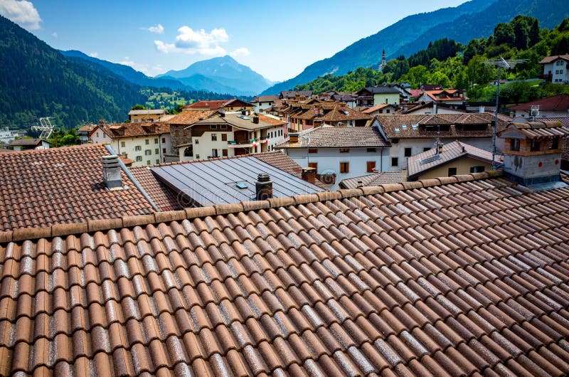 Italian red roof tiles stock image. Image of detail, pattern - 8265923