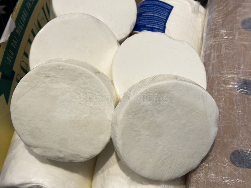 Italian Round Cheeses Displayed in a Market Setting Editorial Photo ...