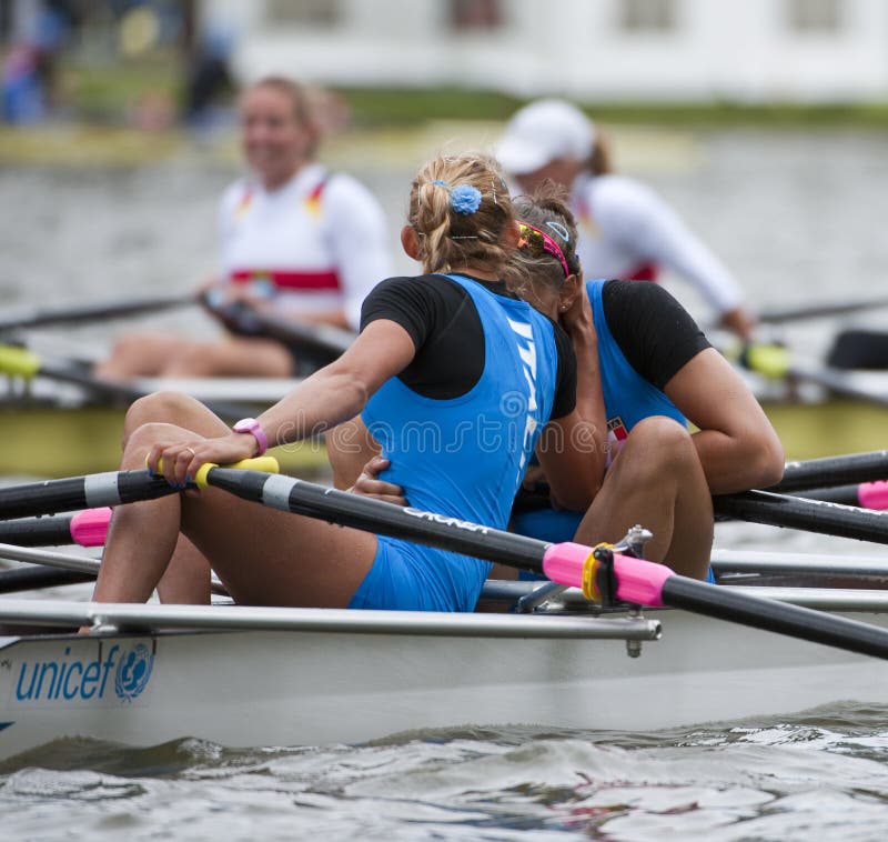 Italian rowers hug editorial image. Image of netherlands - 20449625