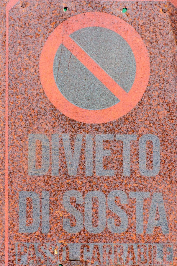 Italian Rusty road sign stock photo. Image of round, iron - 45445134