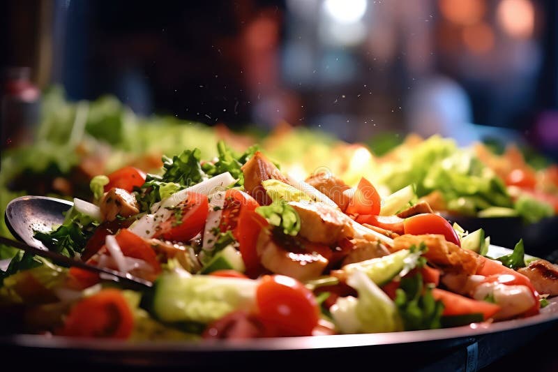 Italian Salad in a Close-up Shot, Macro Shot - Made with Generative AI ...