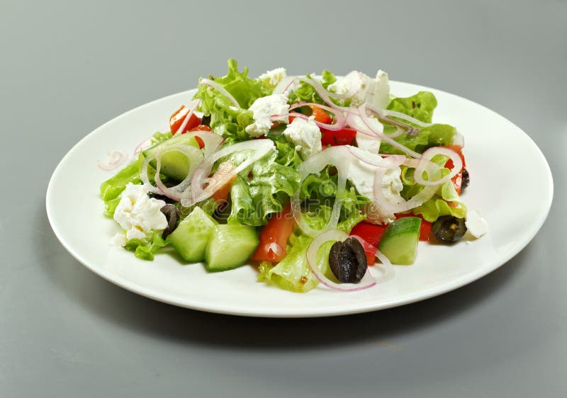 Italian Salad Mediterranean-style Stock Image - Image of close, feta ...
