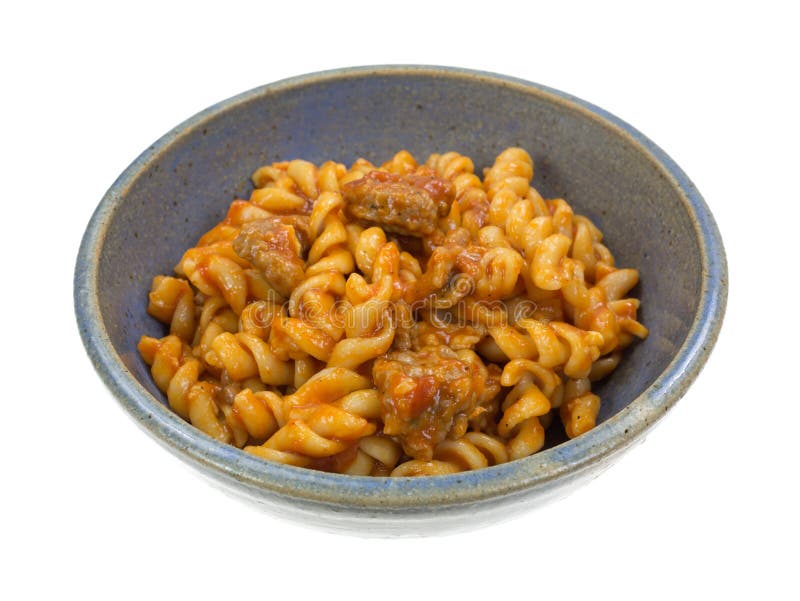 Italian Sausage with Pasta in Bowl Side View Stock Photo - Image of ...