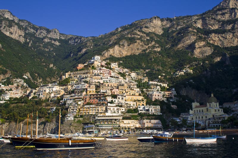 Positano, Naples, Italy from the Beach Stock Photo - Image of travels ...