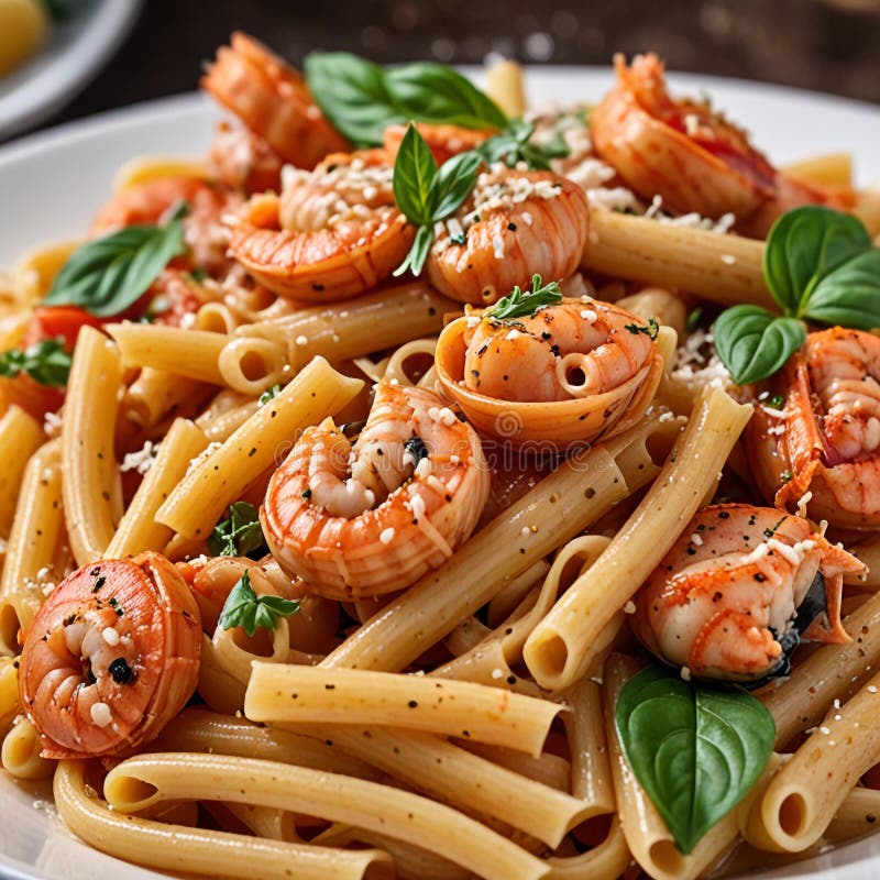 Italian Seafood Pasta stock illustration. Illustration of dish - 321214480