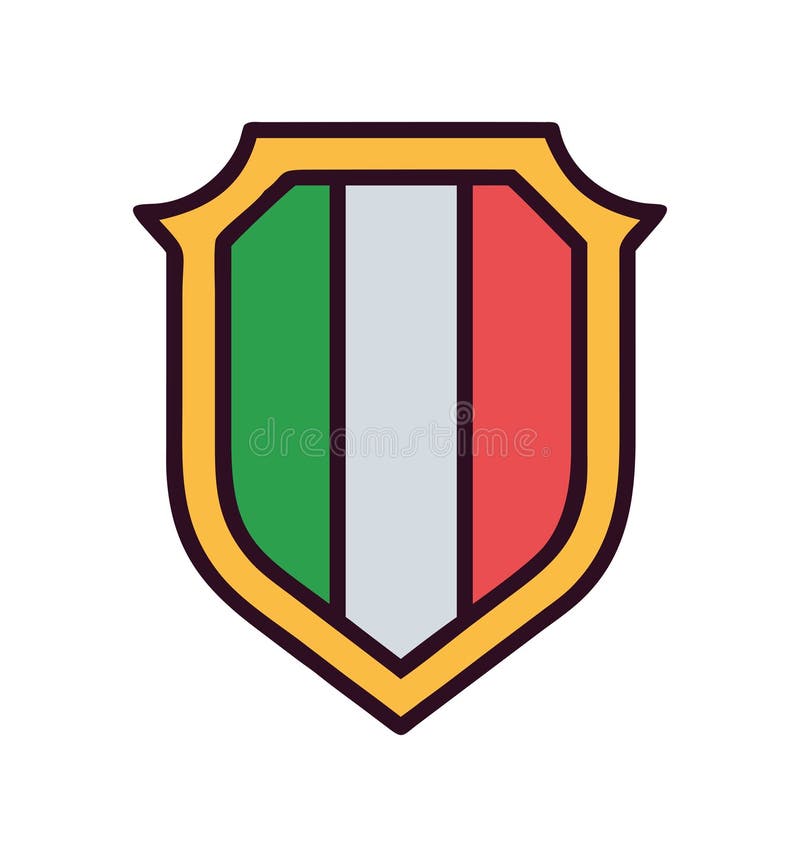 Italian Shield with National Flag Colors Stock Vector - Illustration of ...