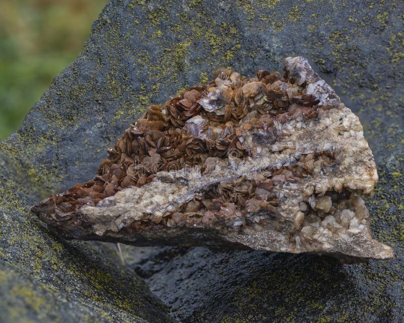 Italian Siderite Specimen on Natural Rock Background Stock Photo ...