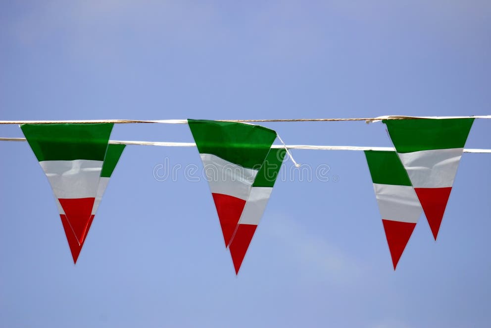 Italian small flags stock image. Image of stripes, ripple - 925719