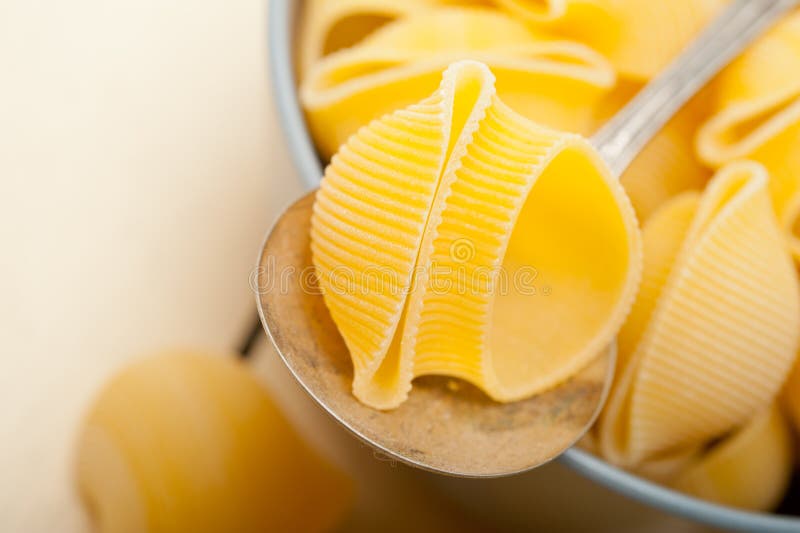 Italian Snail Lumaconi Pasta Stock Image - Image of tube, maccheroni ...