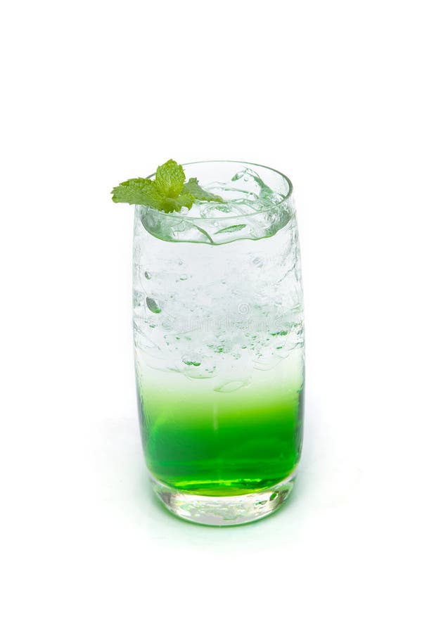 Italian Soda Drink with Mint Isolate Stock Image - Image of reflection ...