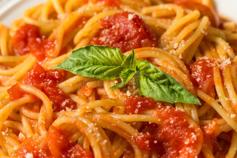 Italian Spaghetti Al Pomodoro Pasta Stock Photo - Image of pomodoro ...