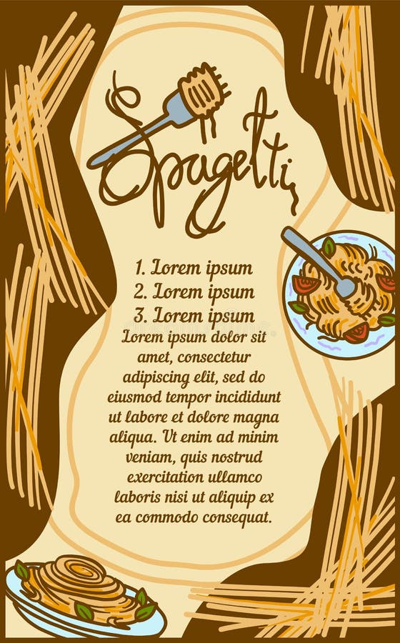 Italian Spaghetti Concept Banner, Hand Drawn Style Stock Vector ...