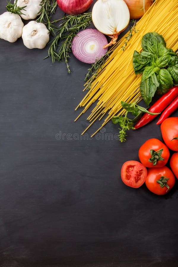 Spaghetti and ingredients stock photo. Image of italy - 42550922