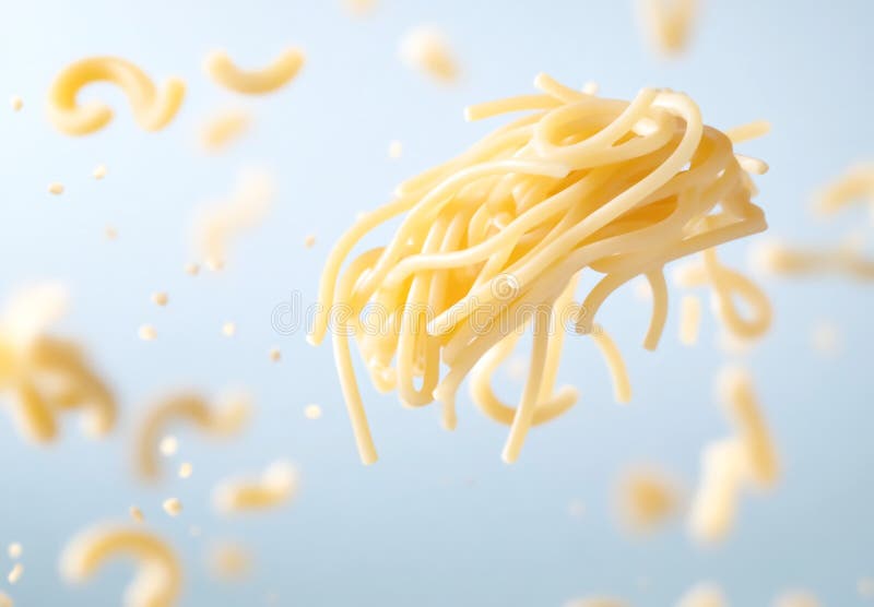 Italian Spaghetti Pasta on Blue Background Stock Illustration ...