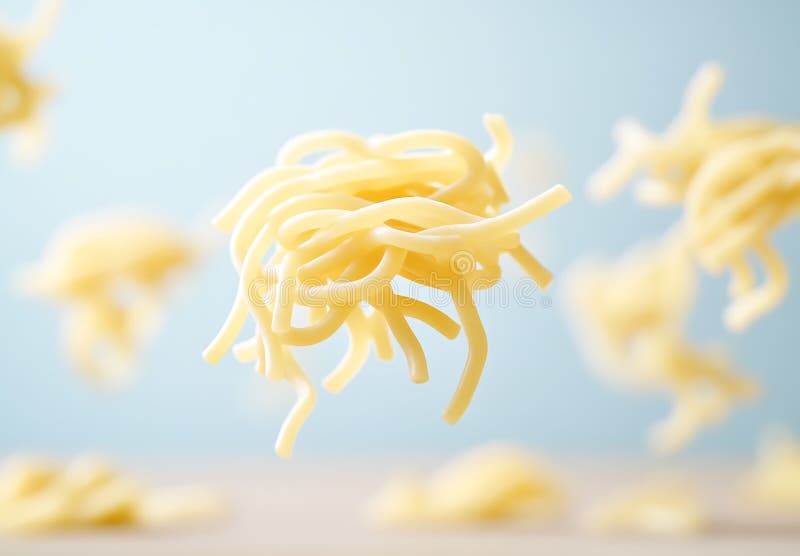 Italian Spaghetti Pasta on Blue Background Stock Illustration ...