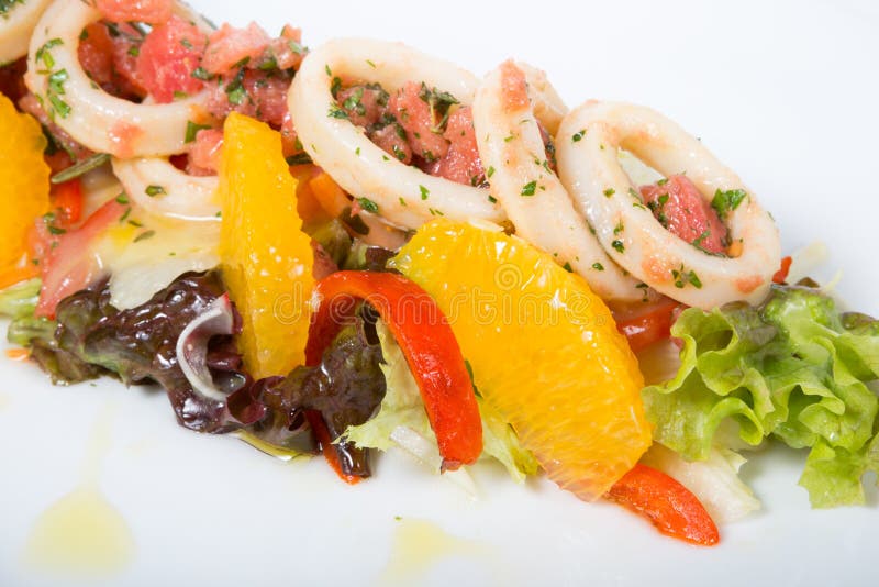 Italian squid salad stock photo. Image of salad, shrimp - 73593170