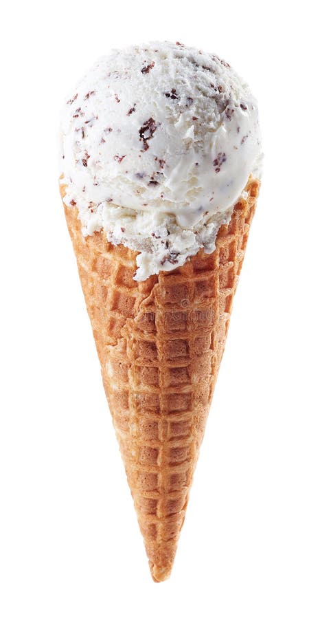 Stracciatella Ice Cream Cone Stock Photo - Image of refreshing, cool ...
