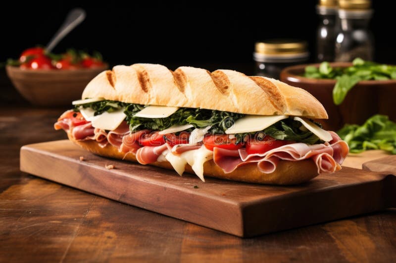 An Italian Style Sub on a Counter Stock Image - Image of italian ...