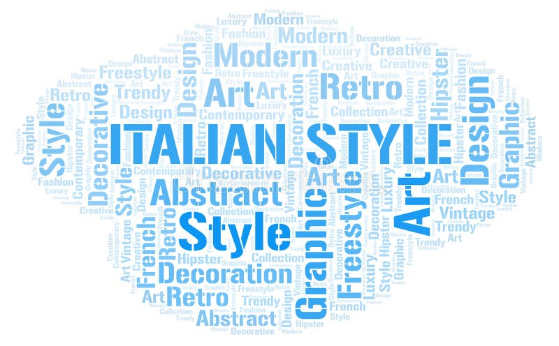 Italian Style word cloud stock illustration. Illustration of concept ...