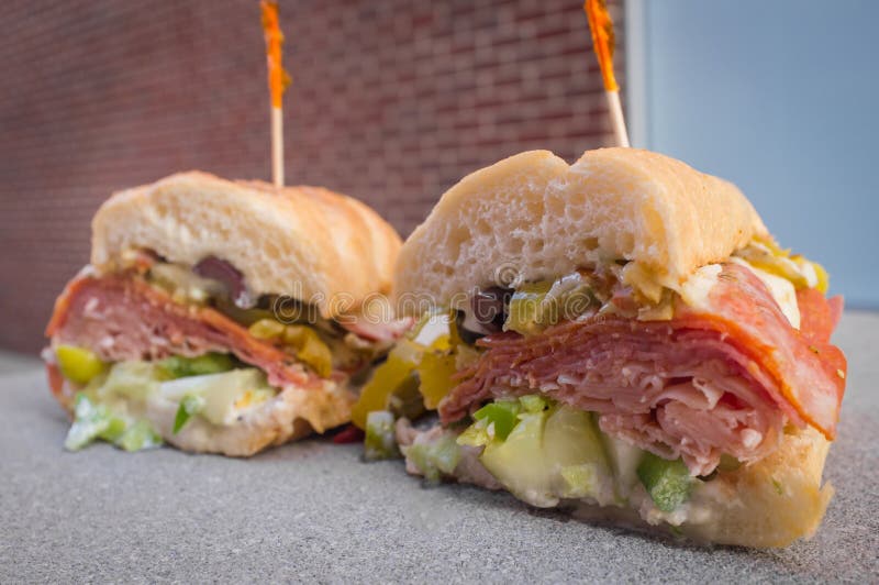 Italian Sub Sandwich stock image. Image of hogie, peppers - 81422953
