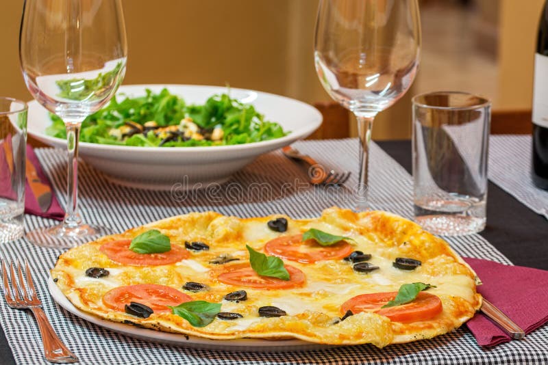 Italian table stock image. Image of pizza, spaghetty - 62074239