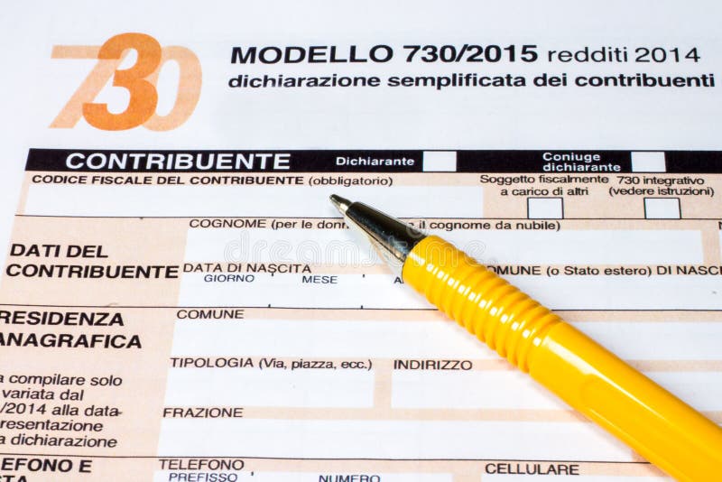 Italian Tax Return Called 730 Stock Image - Image of savings, financial ...