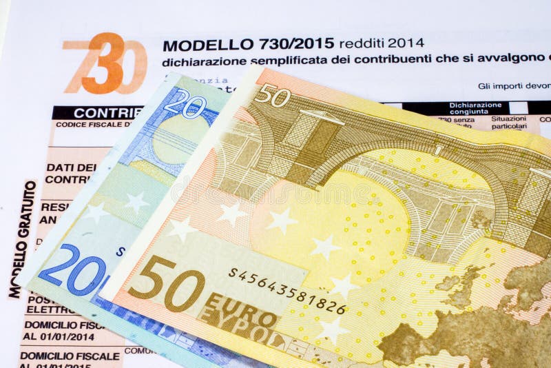 Italian Tax Return Called 730 Stock Image - Image of income, banking ...
